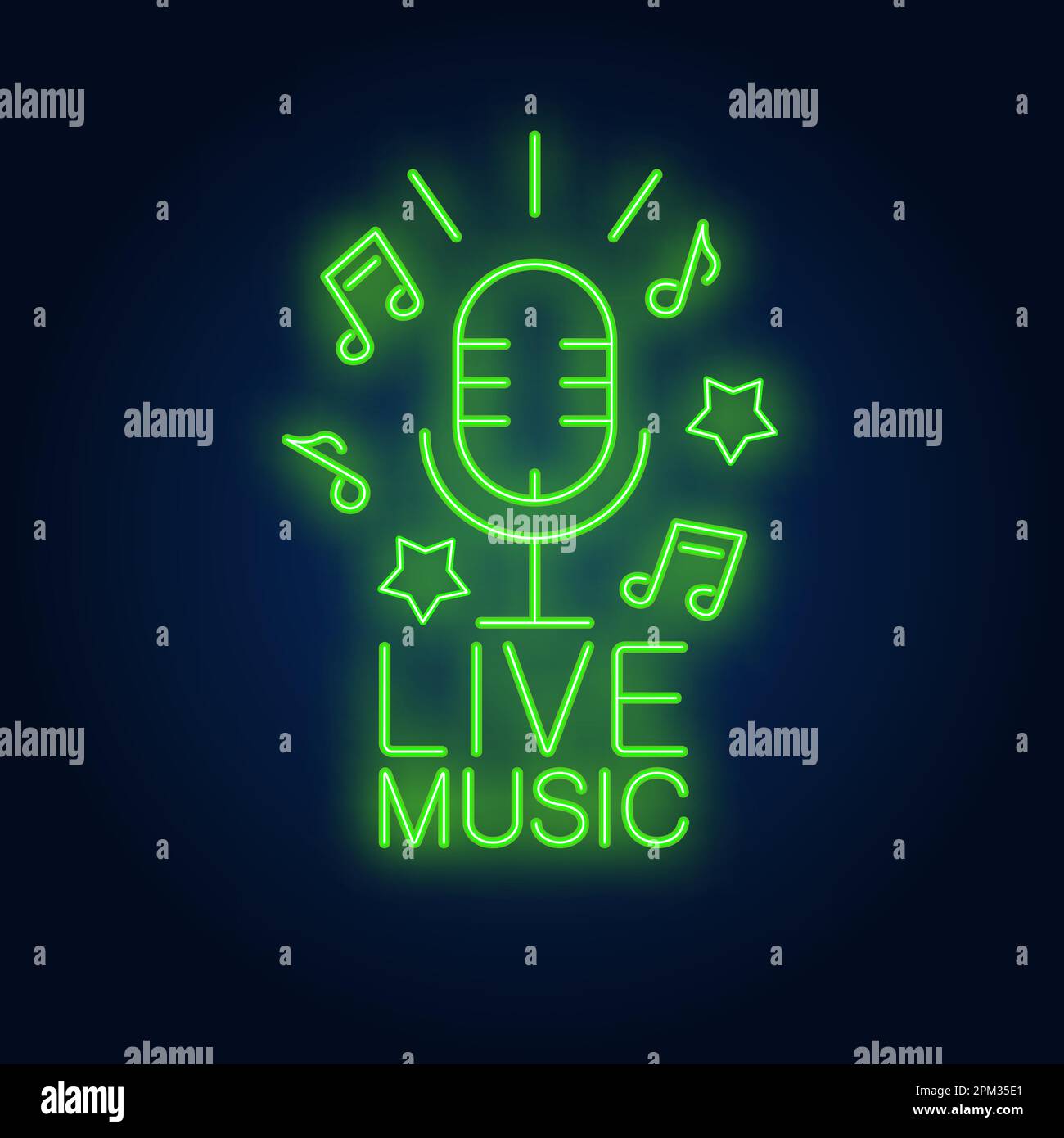Music note neon light sign hi-res stock photography and images - Alamy