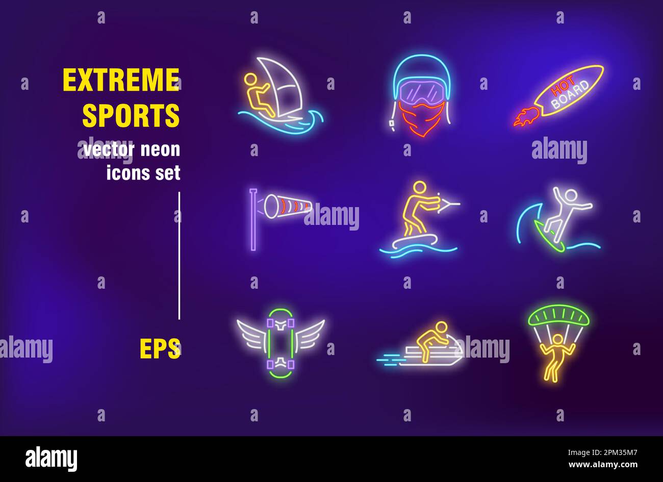 Extreme sports neon signs set Stock Vector Image & Art - Alamy