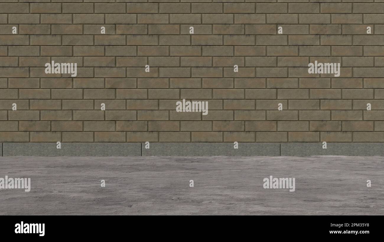 Outdoor Rough and tumble brick and shiny concrete create a modern space ...