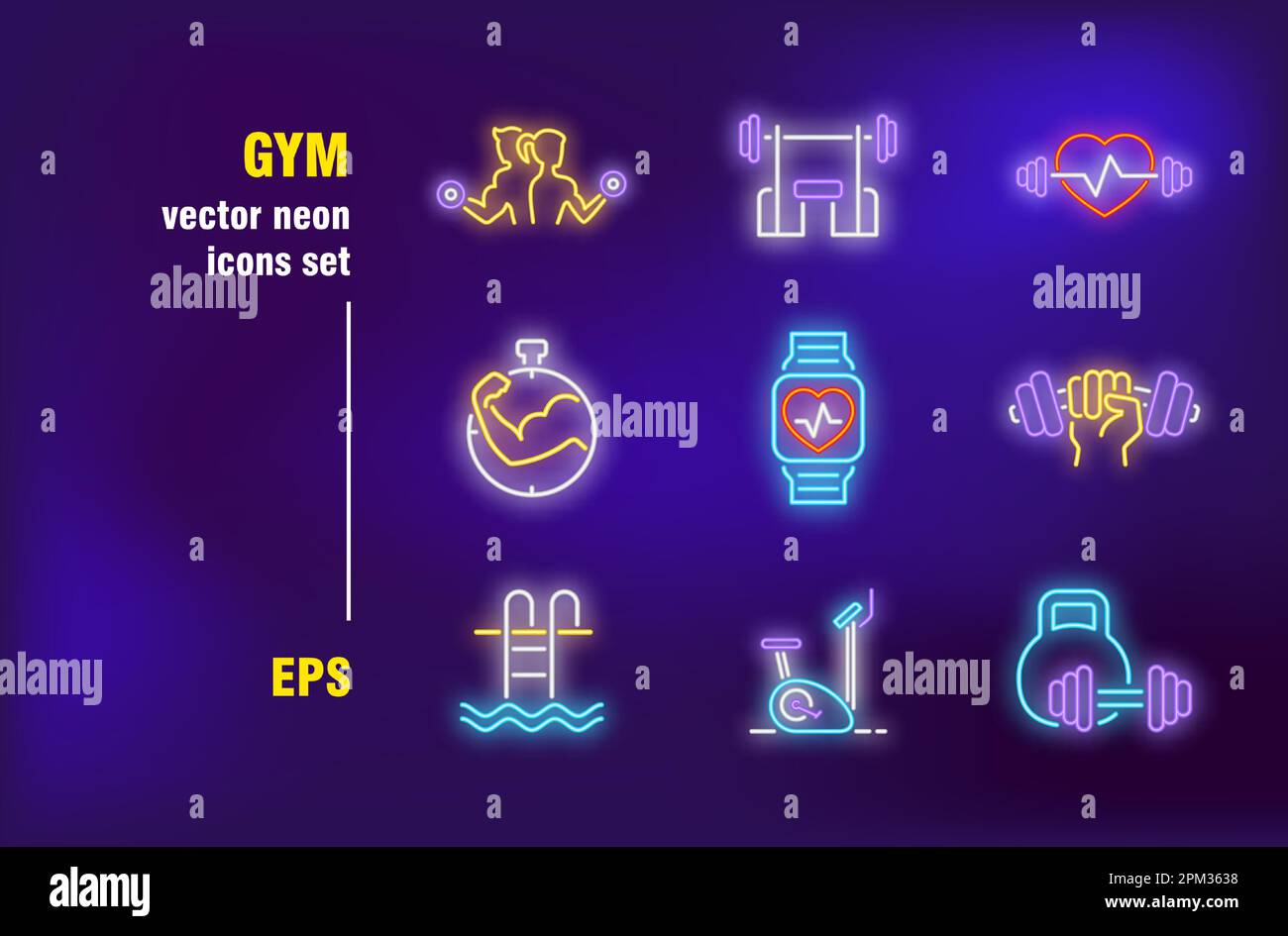 Gym neon signs set Stock Vector Image & Art - Alamy