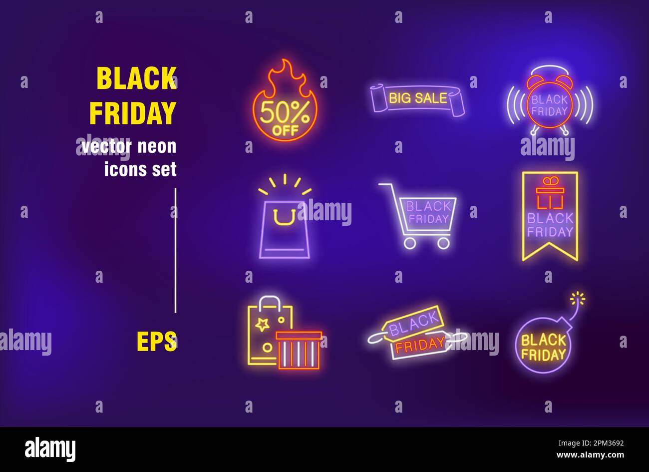 Neon illustration black friday logo hi-res stock photography and images ...