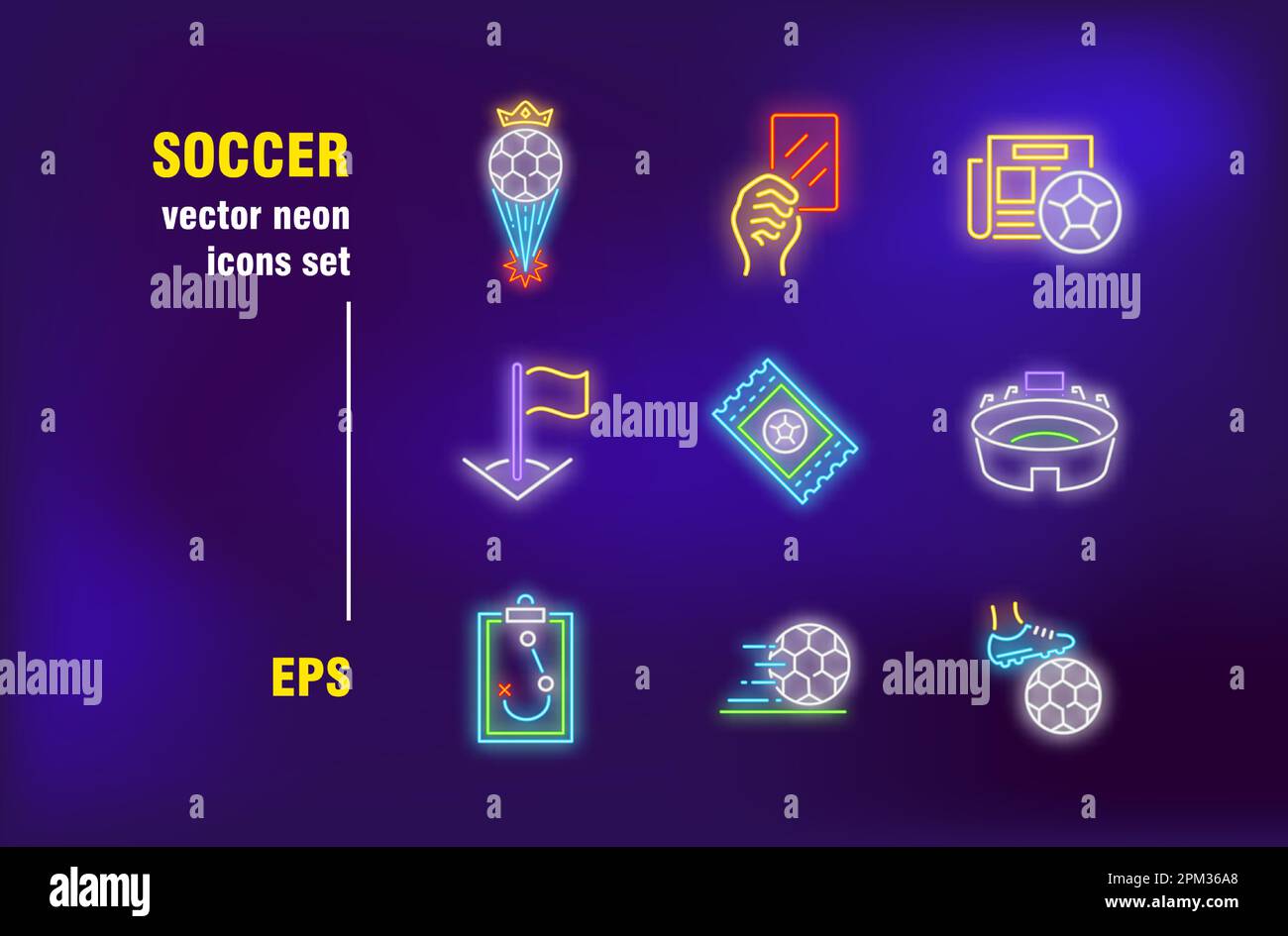 Neon soccer flag hi-res stock photography and images - Alamy