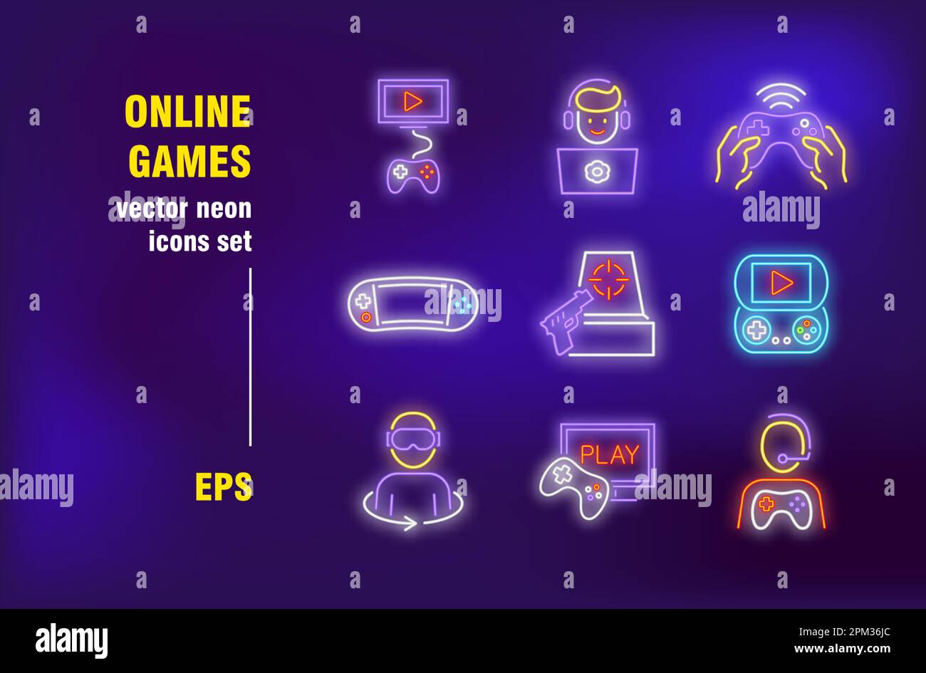 Online games signs set Stock Vector Image & Art - Alamy