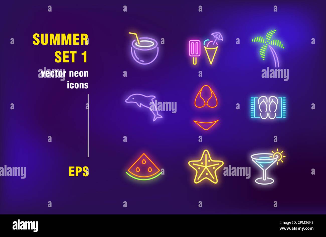 Summer neon signs set Stock Vector Image & Art - Alamy