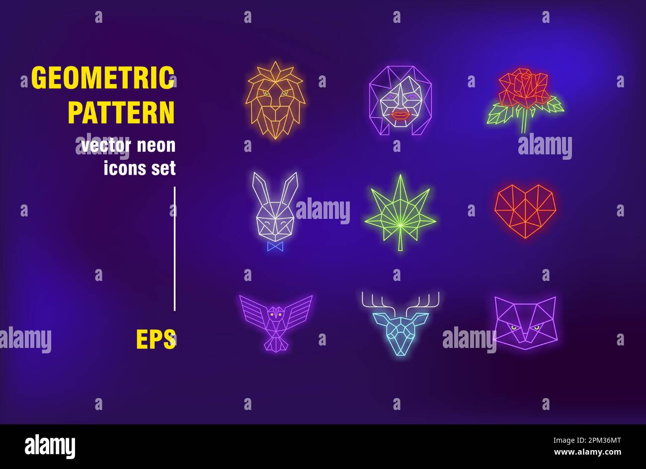 Geometric pattern neon signs collection Stock Vector Image & Art - Alamy