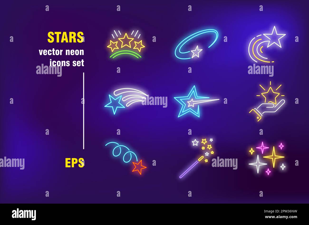 Stars neon signs collection Stock Vector Image & Art - Alamy