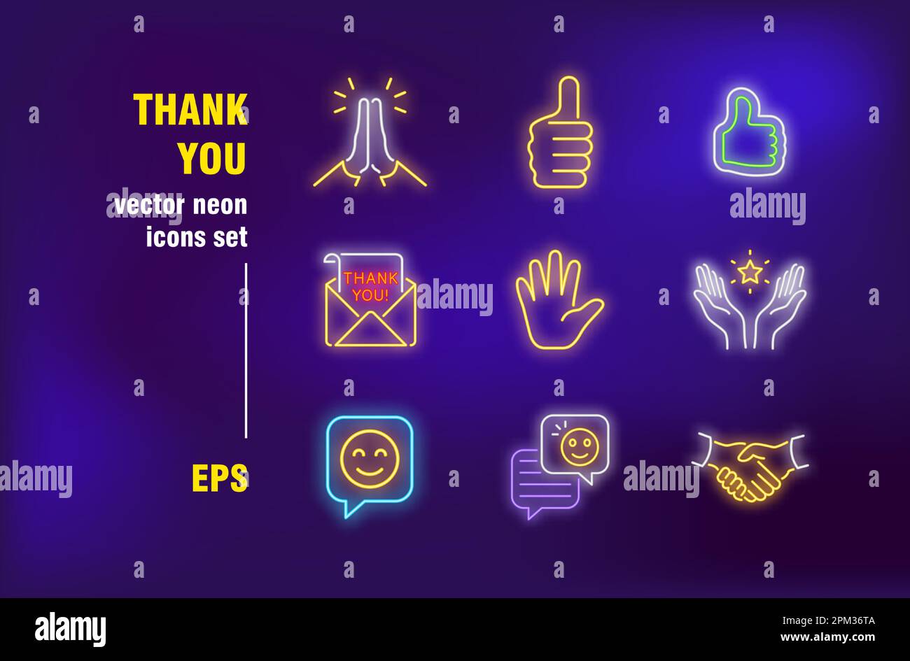 Thank you neon signs collection Stock Vector Image & Art - Alamy