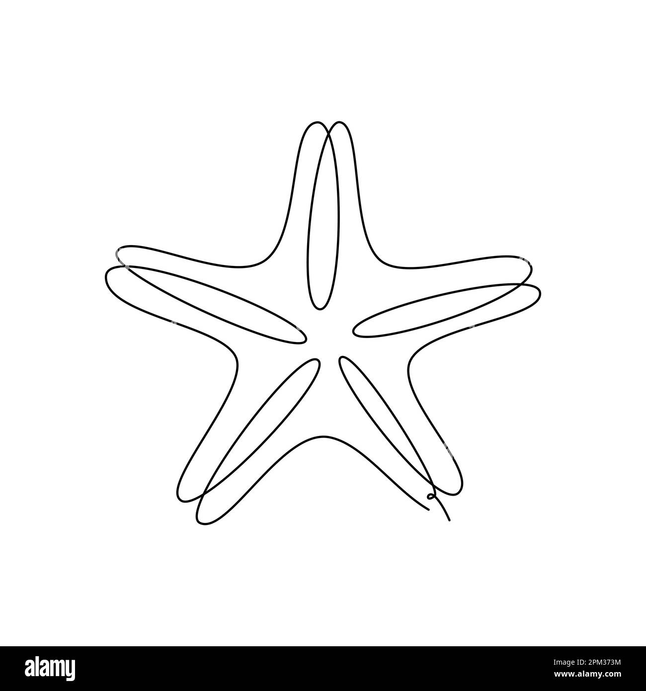 STARFISH LINE ART. Vector starfish. Continuous Line Drawing Vector for ...