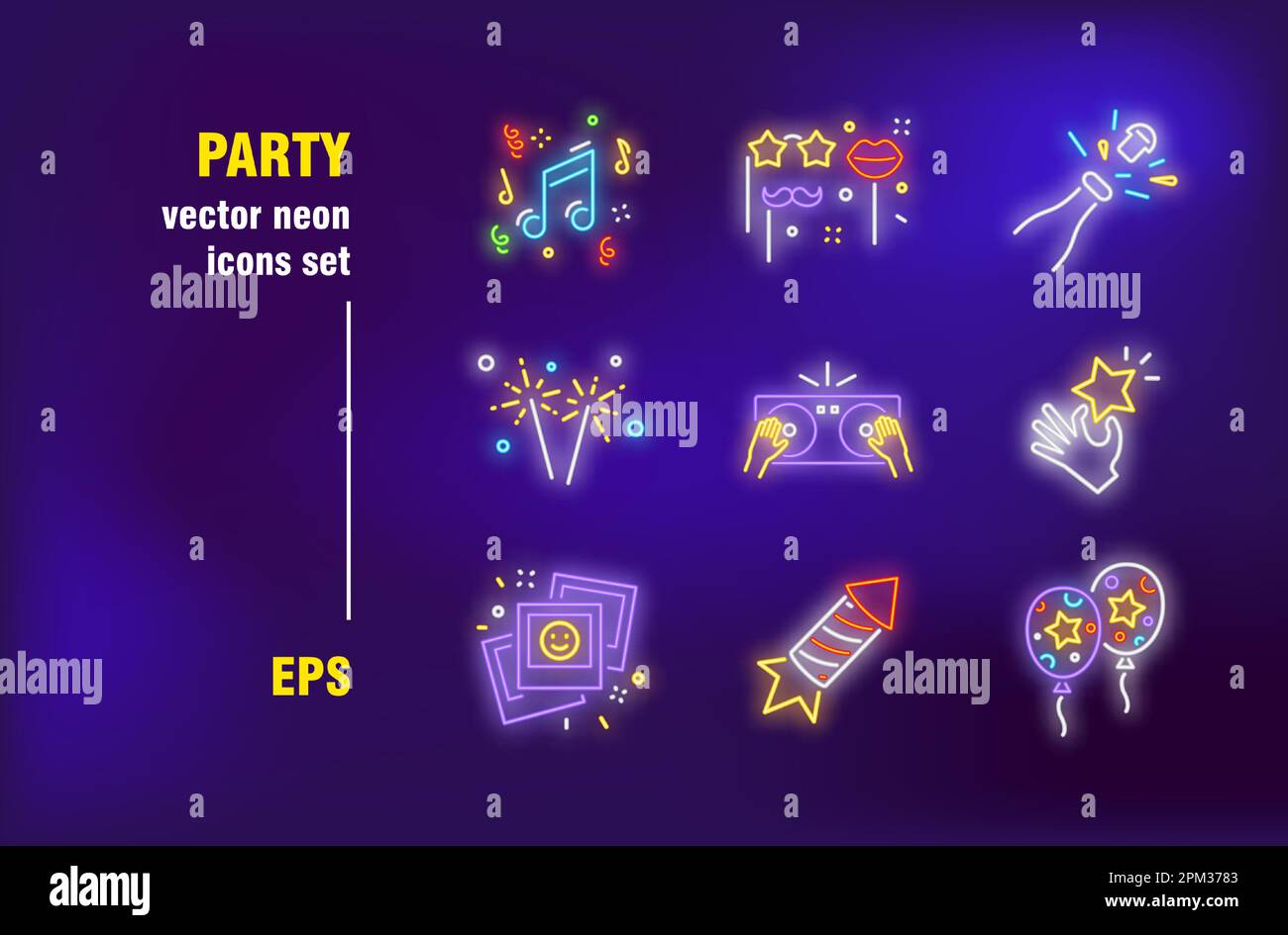 Party neon signs set Stock Vector Image & Art - Alamy