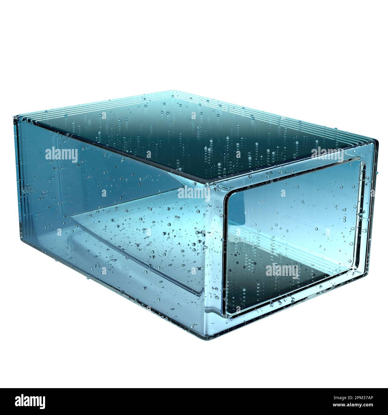 Isolated crystal transparent crystal-like geometry box abstract cold ...