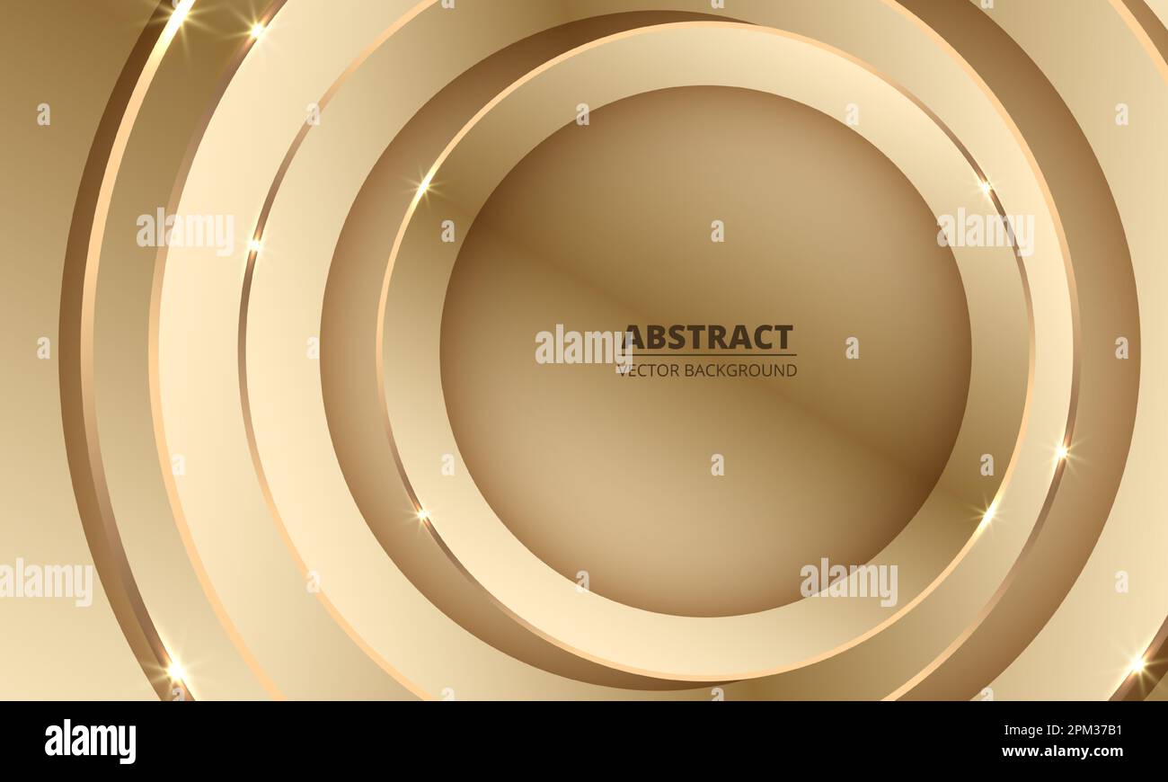 Abstract luxury golden circles on gold vector background. Realistic elegant luxury background ...