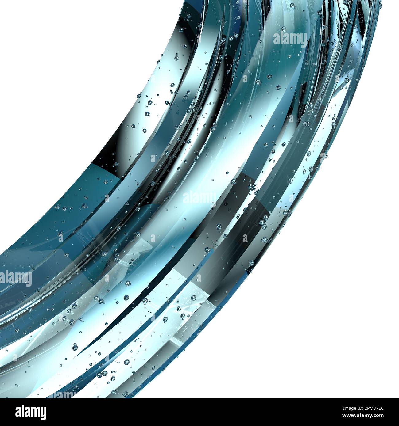 isolated crystal container with transparent watery geometry abstract ...