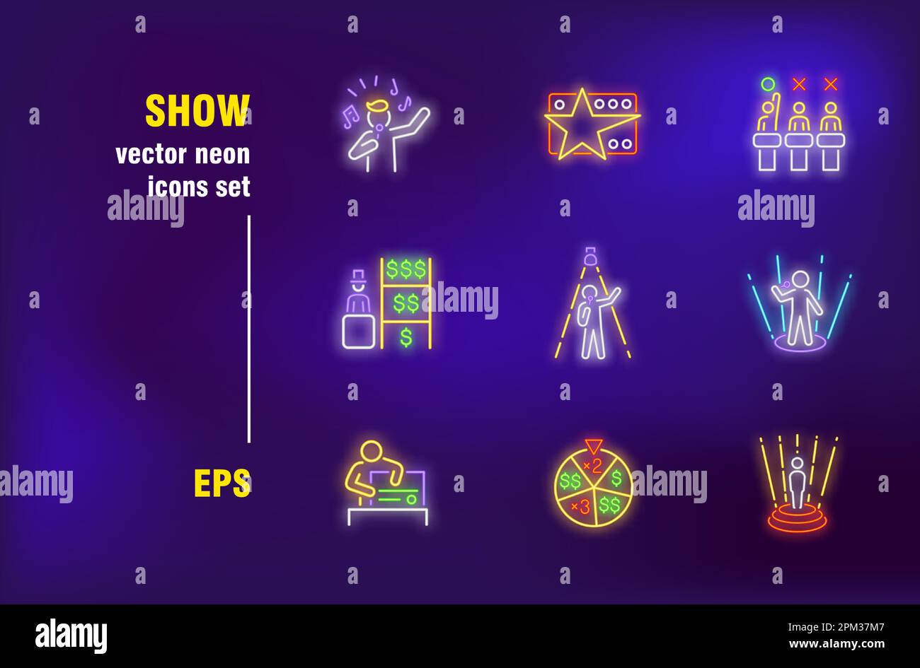 TV show neon signs set Stock Vector Image & Art - Alamy