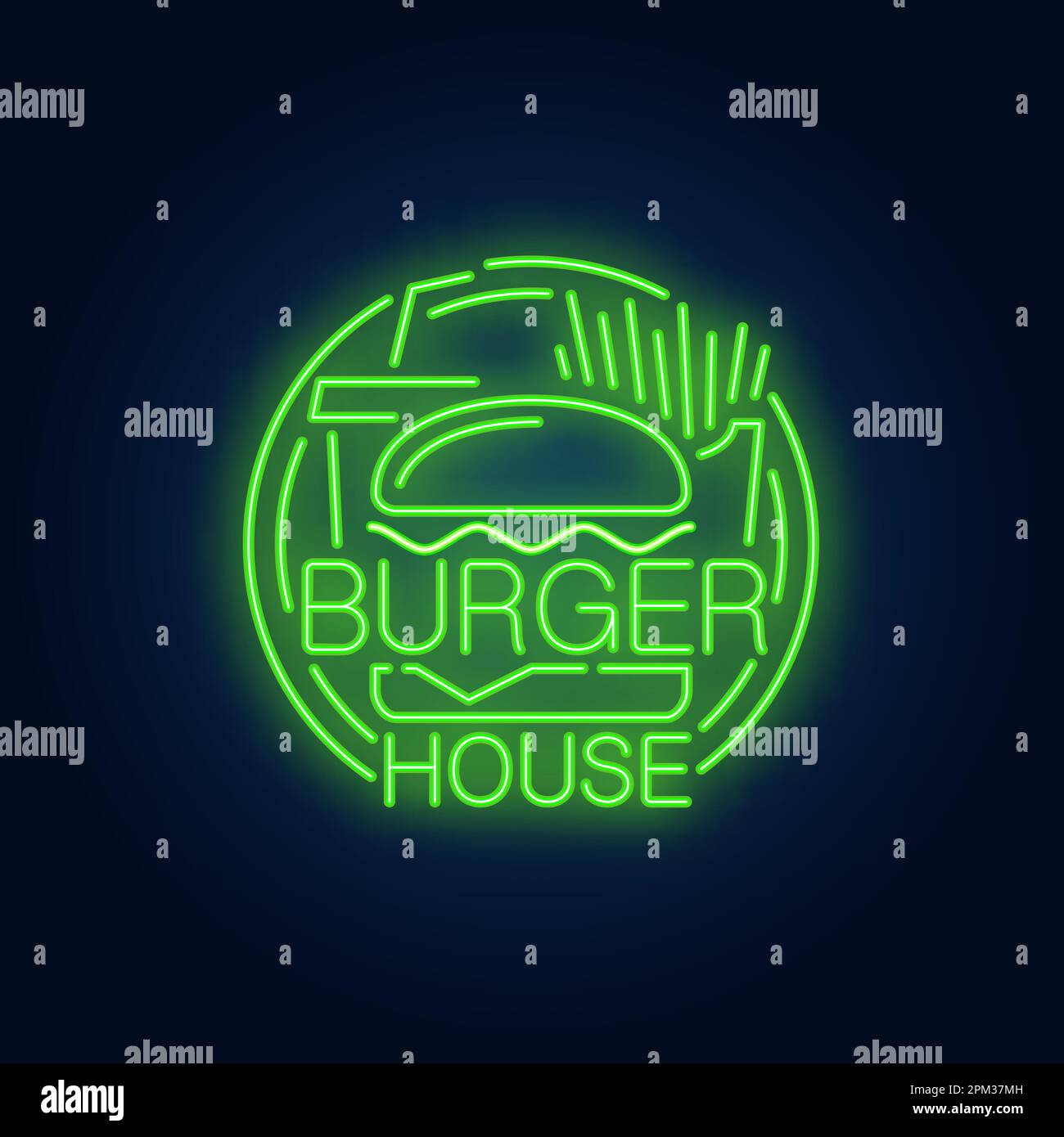 Burger house neon sign Stock Vector Image & Art - Alamy