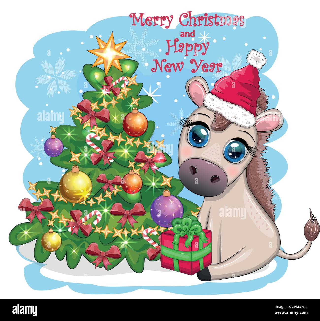 Christmas donkey in santa hat hi-res stock photography and images - Alamy
