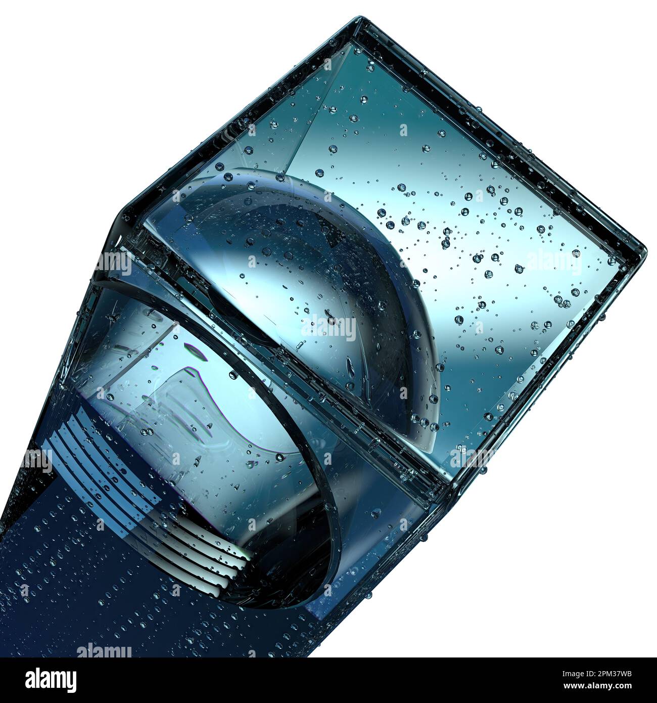 isolated transparent watery geometry shape crystal abstract cold ...