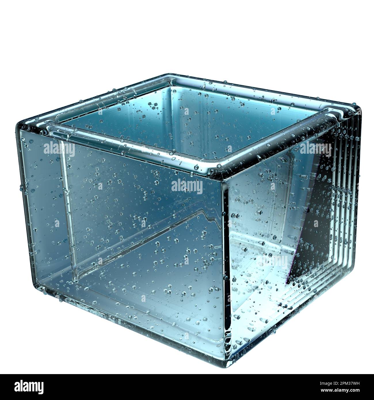 isolated clear watery geometry transparent box abstract cold atmosphere ...
