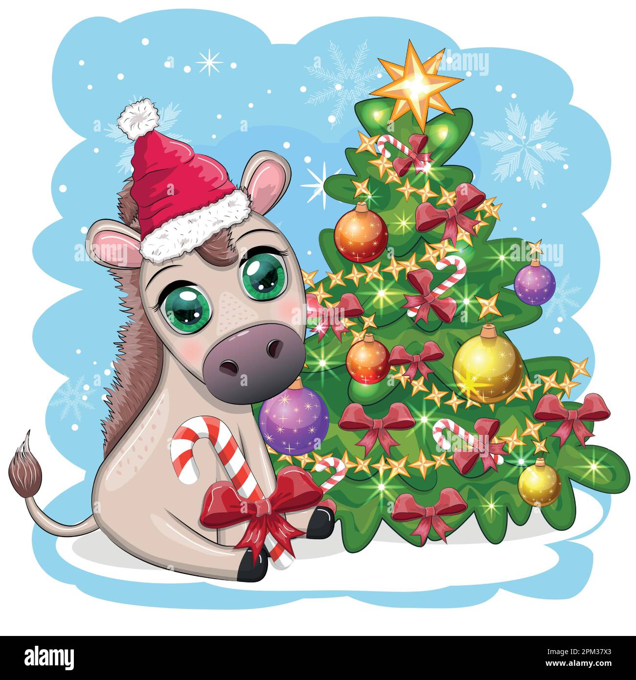 Christmas donkey in santa hat hi-res stock photography and images - Alamy