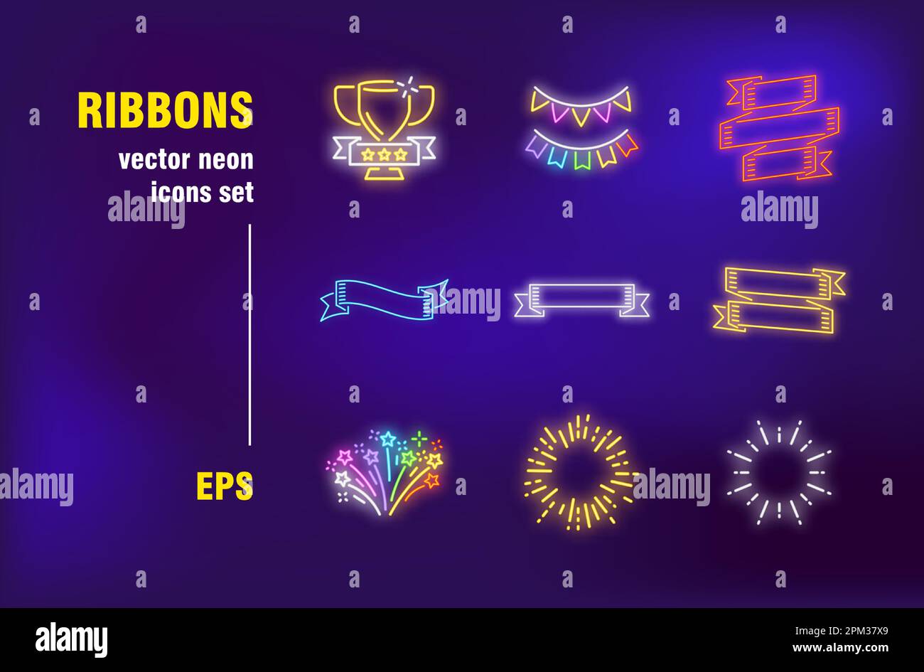 Festive event neon signs set Stock Vector Image & Art - Alamy