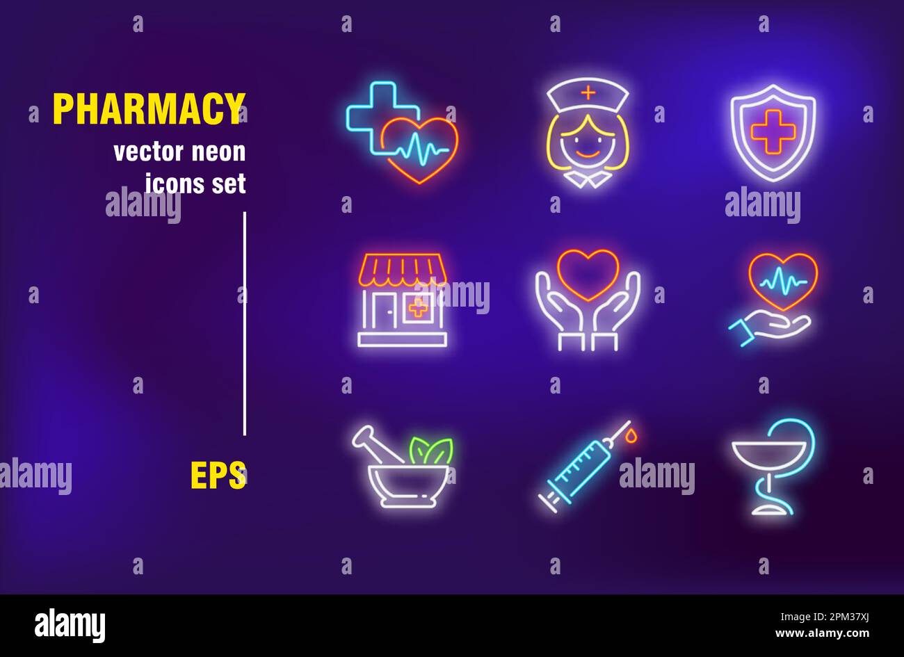 Pharmacy neon sign in night hi-res stock photography and images - Alamy