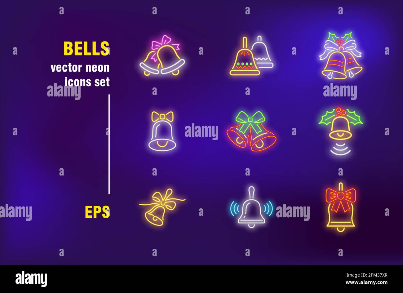 Bells neon signs set Stock Vector Image & Art - Alamy