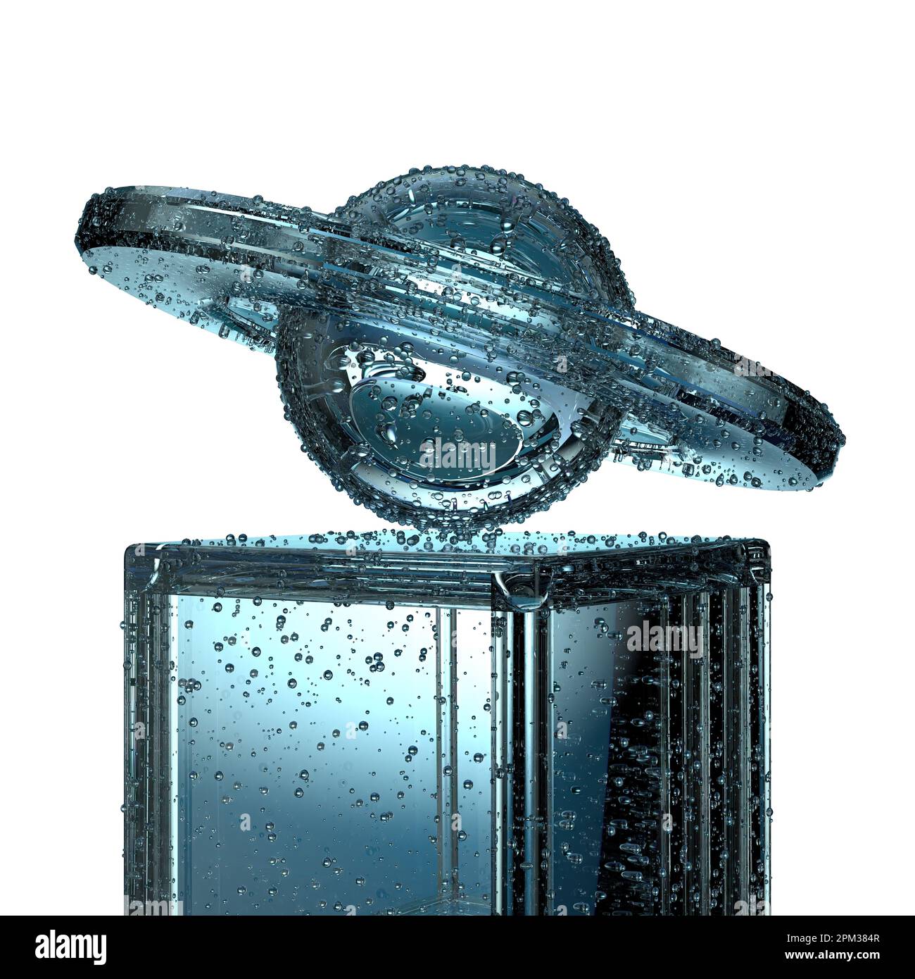 isolated transparent watery crystal container geometry abstract cold ...