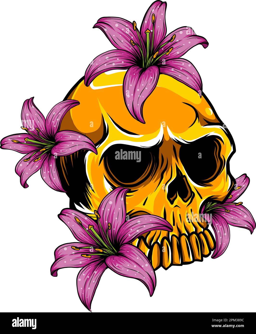 Skull And Flower Designs