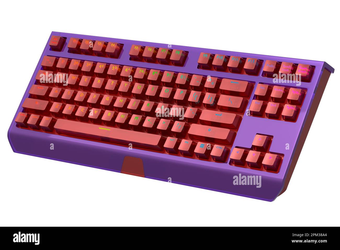 Realistic computer keyboard in trendy style glassmorphism or frosted ...