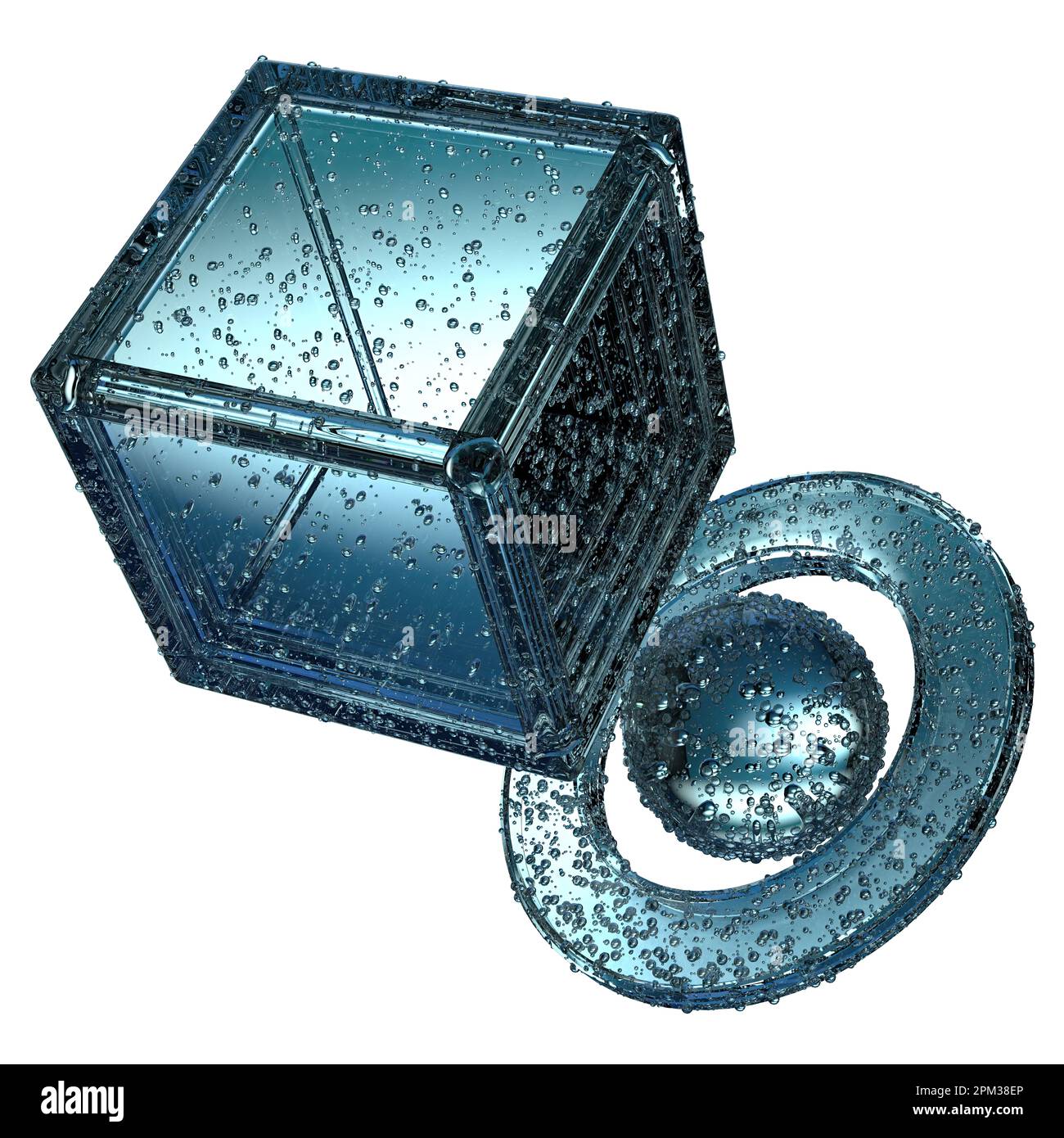 Isolated transparent watery crystal container abstract cold atmosphere ...