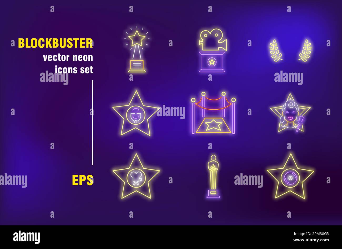 Blockbuster neon signs collection Stock Vector Image & Art - Alamy