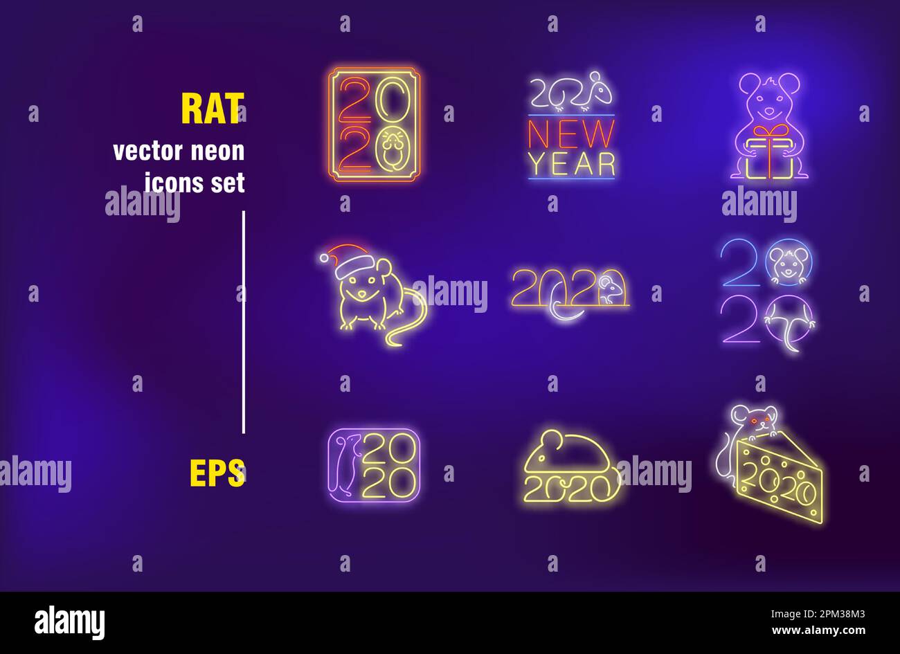 Rat neon signs set Stock Vector Image & Art - Alamy