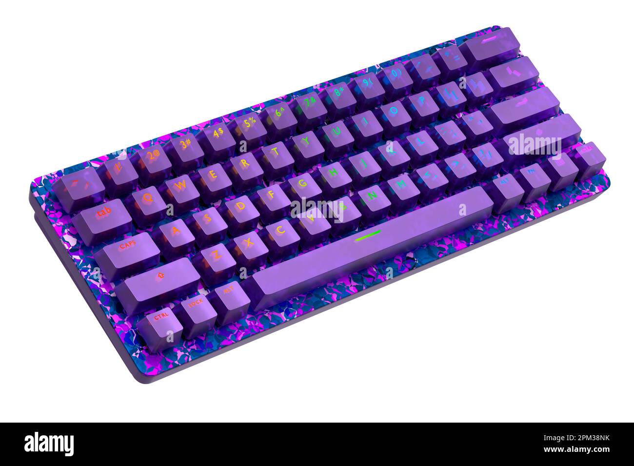 Realistic Computer Keyboard With Seamless Wavy Pattern Isolated On White Background 3d Render