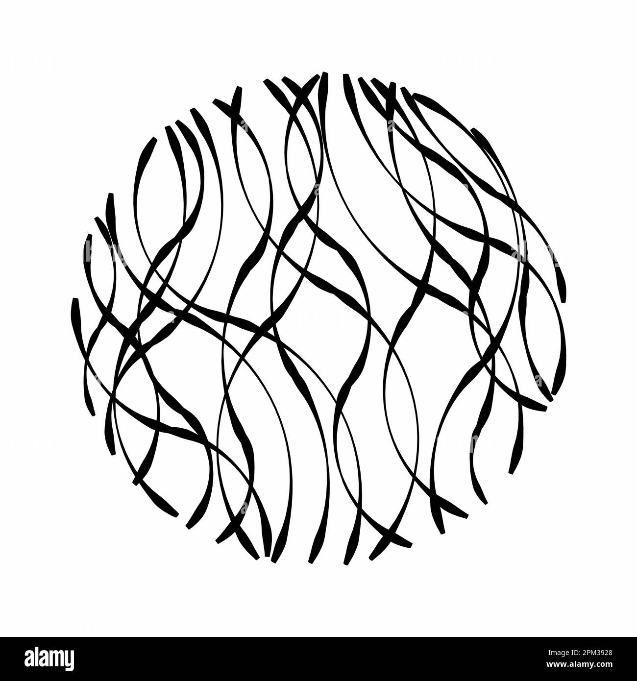 ball of wavy lines element for design. Abstract geometric shapes Stock ...