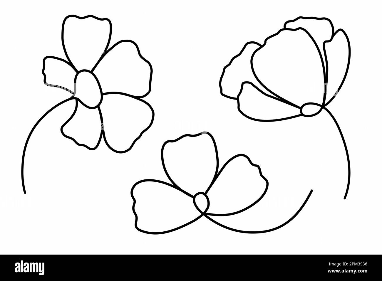 flowers black outline design silhouette of flowers.vector illustration ...