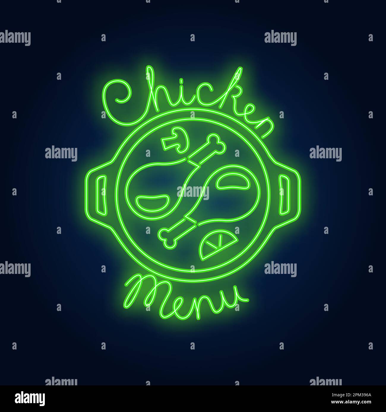 Chicken menu neon sign Stock Vector Image & Art - Alamy