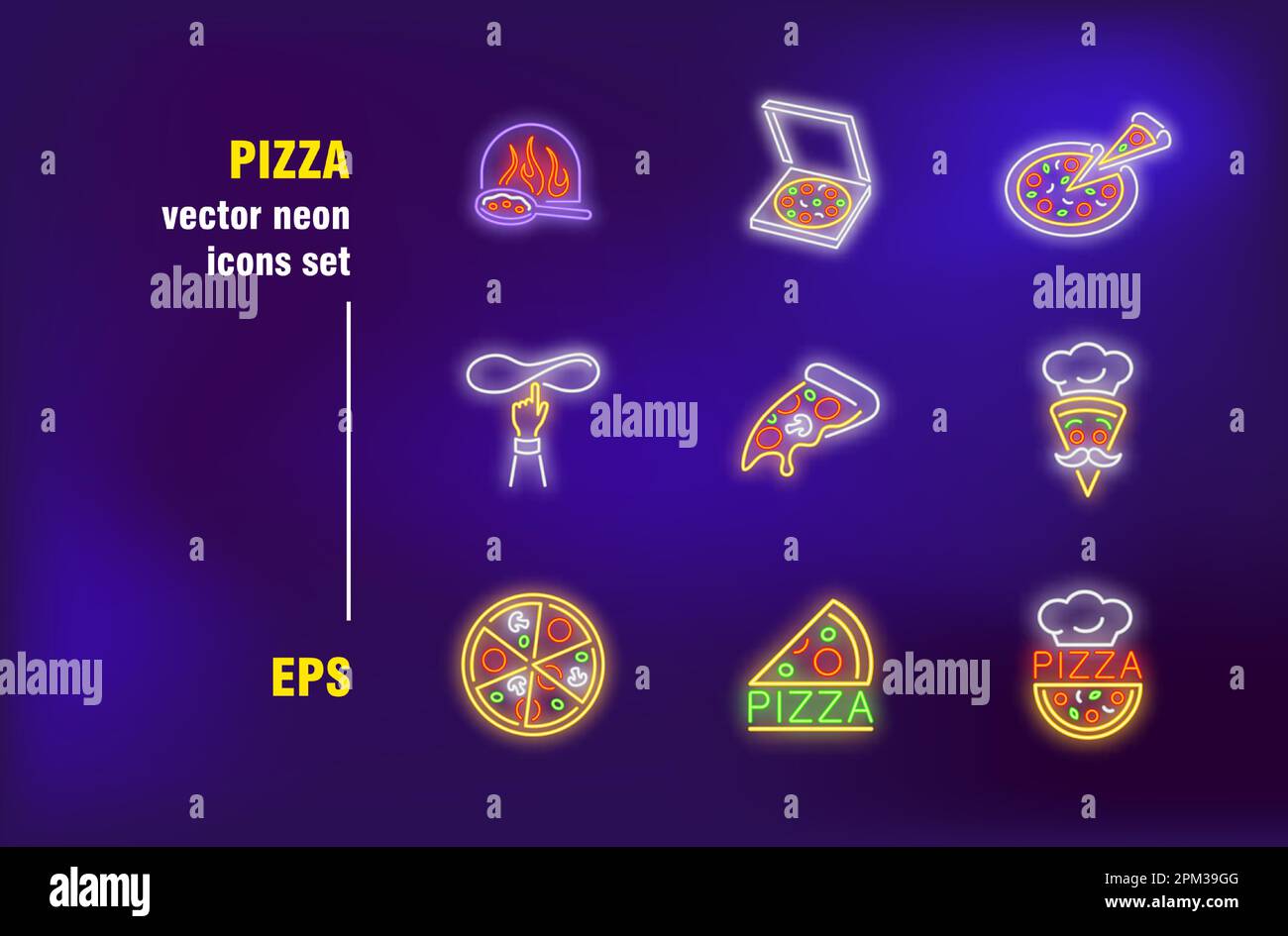 Pizza neon signs set Stock Vector Image & Art - Alamy