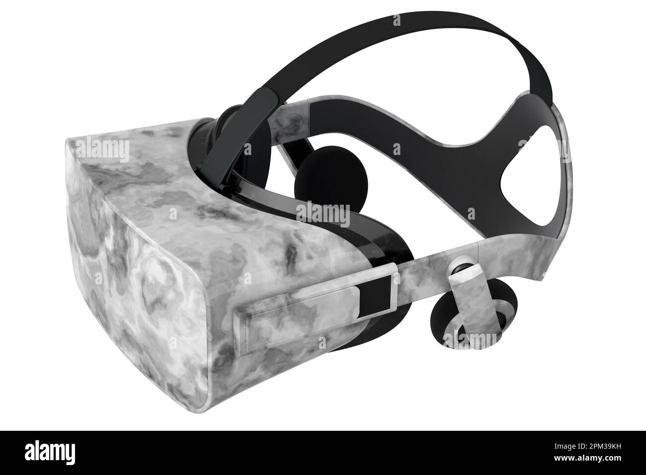 Realistic virtual reality glasses with black marble texture isolated on ...