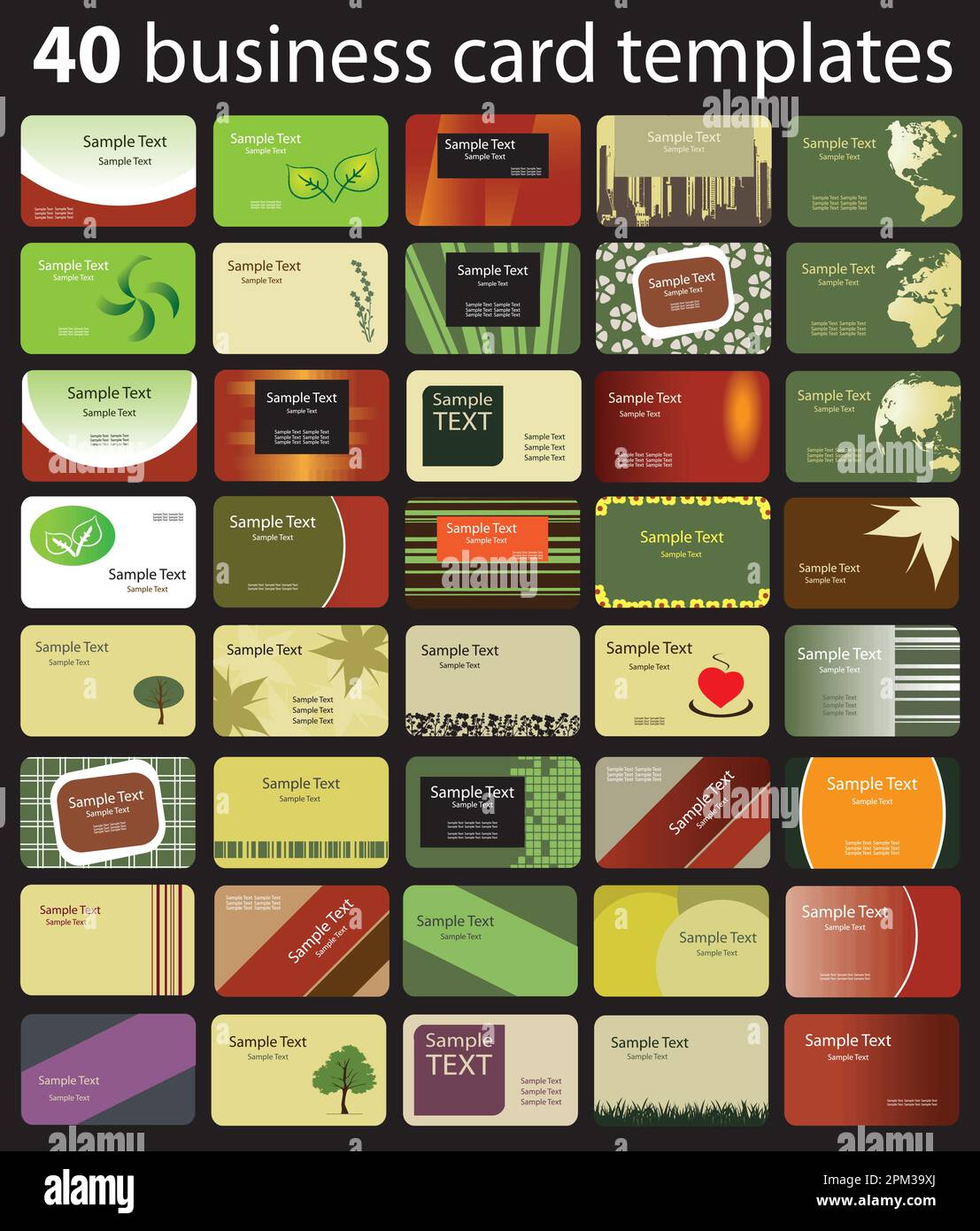 40 Colorful Business Cards Stock Vector Image & Art - Alamy