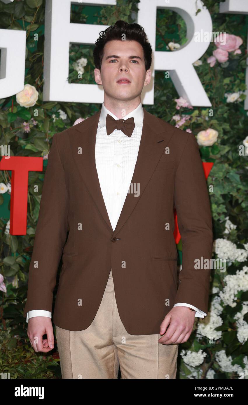 Luke Newton attends the World Premiere of "Bridgerton" Season 2 at The ...