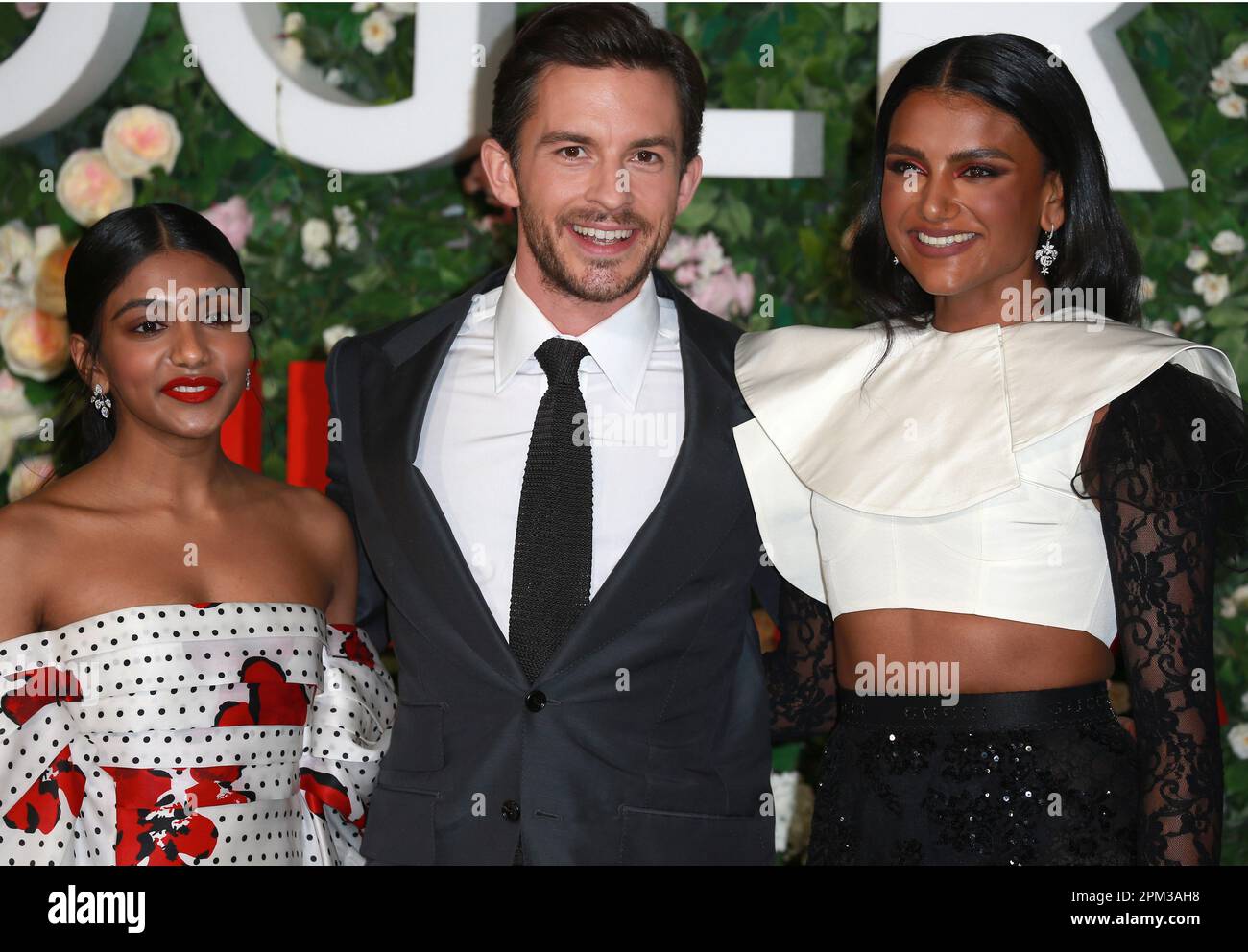 Charithra Chandran, Jonathan Bailey and Simone Ashley attend the World ...
