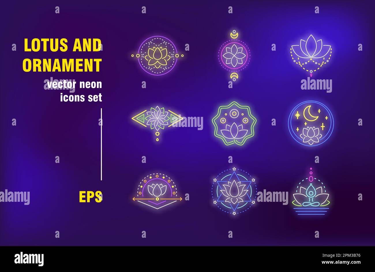 Lotus flower neon signs set Stock Vector Image & Art - Alamy
