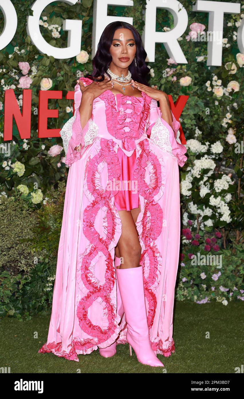 Munroe Bergdorf attends the World Premiere of "Bridgerton" Season 2 at ...