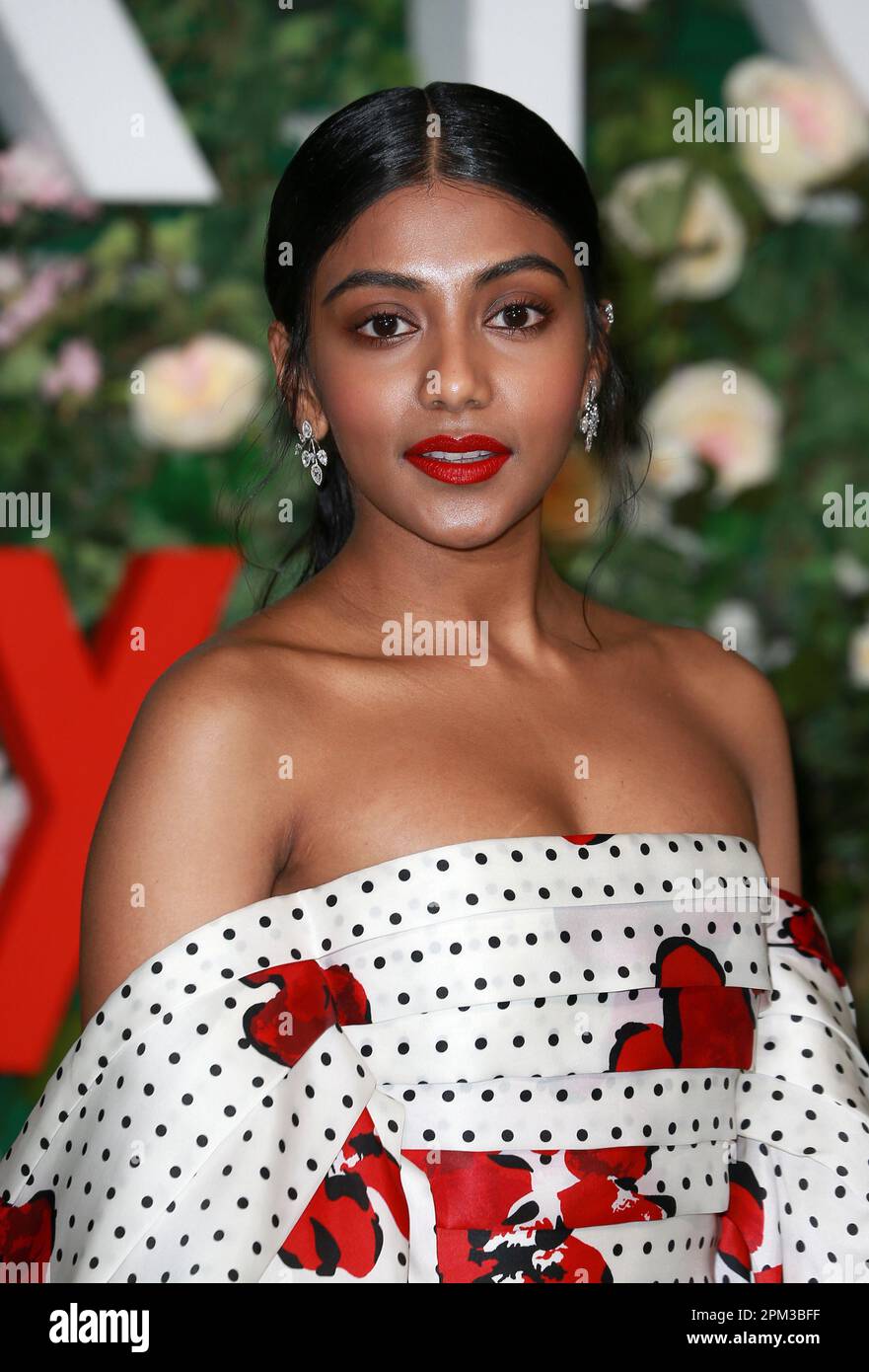 Charithra Chandran attends the World Premiere of "Bridgerton" Season 2 at The Tate Modern in ...