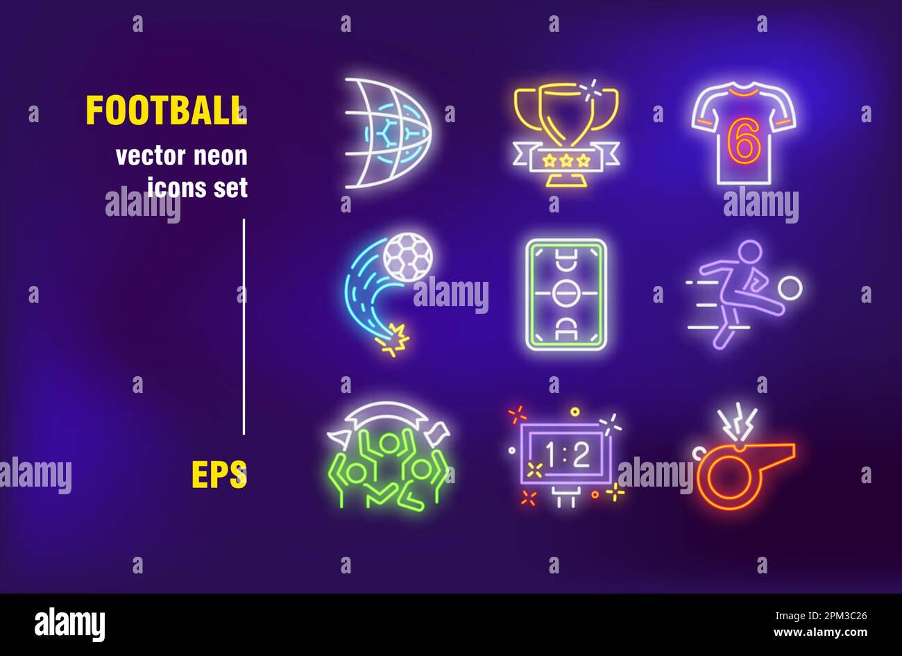 Football neon signs set Stock Vector Image & Art - Alamy