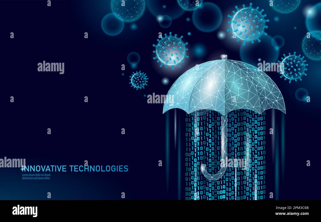 Web 3D umbrella banking system failure crisys. Low poly financial ...