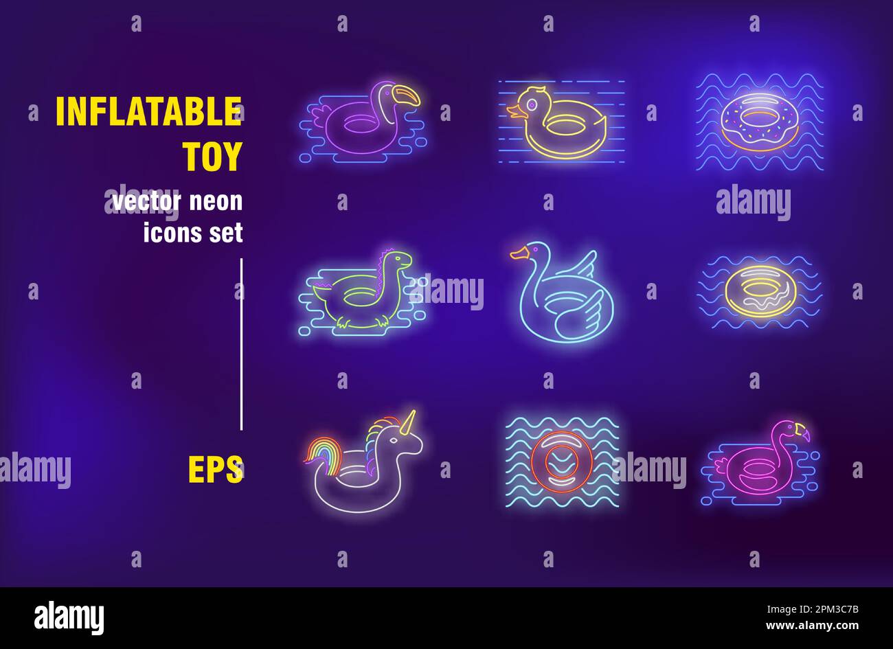 Inflatable toy neon signs set Stock Vector Image & Art - Alamy