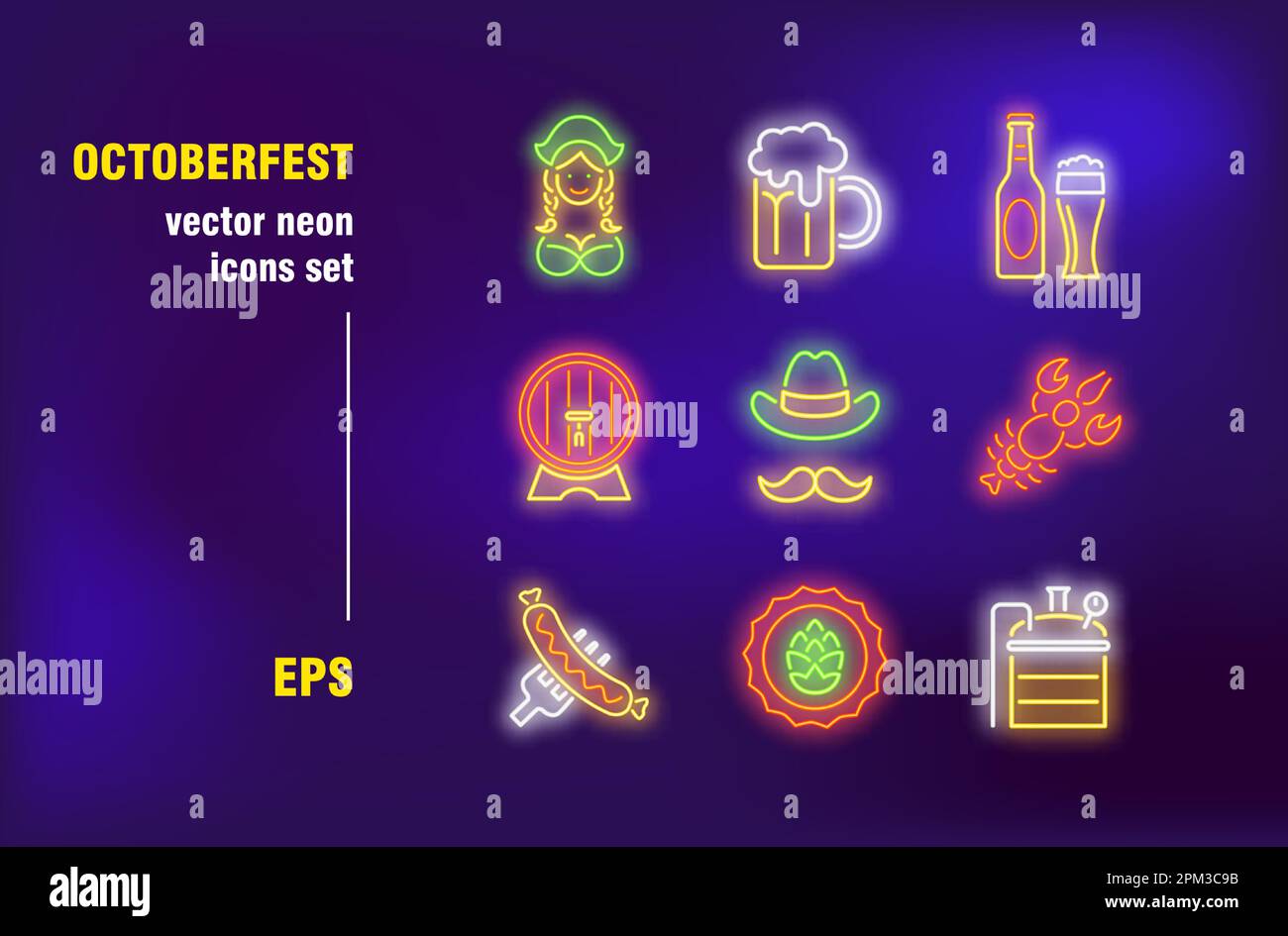 Octoberfest neon signs set Stock Vector Image & Art - Alamy