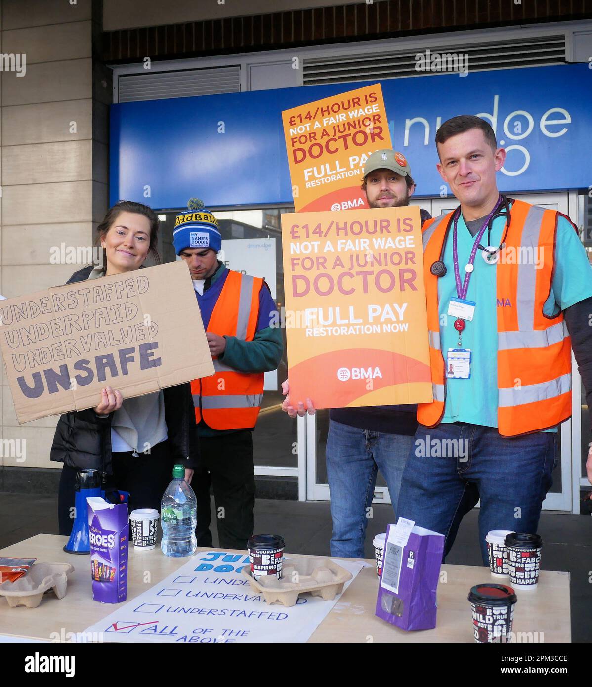 London, UK. 11th Apr, 2023. Junior doctors start their 4 day strike ...