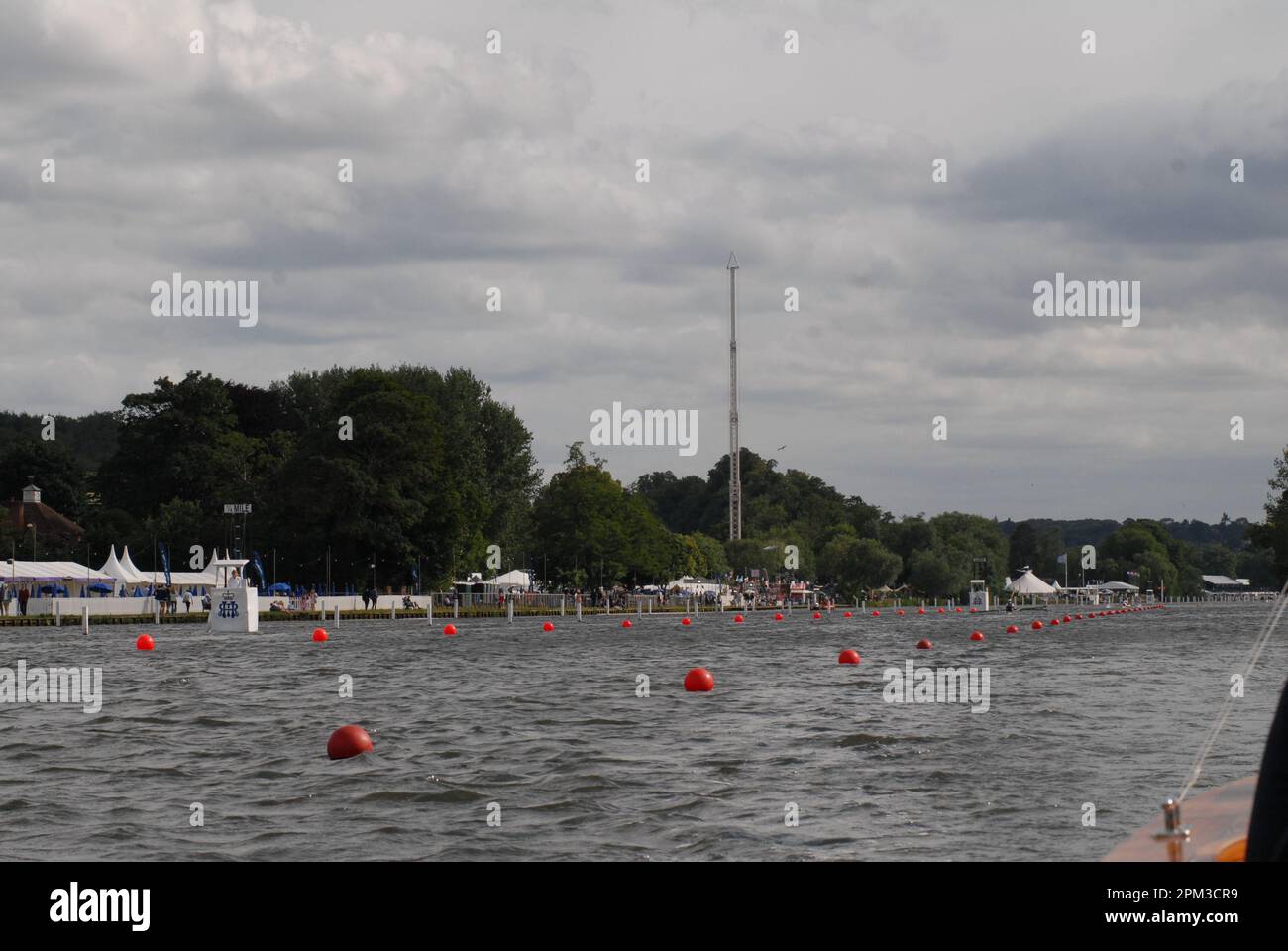 Henley Royal regatta course from the umpires launch Stock Photo - Alamy