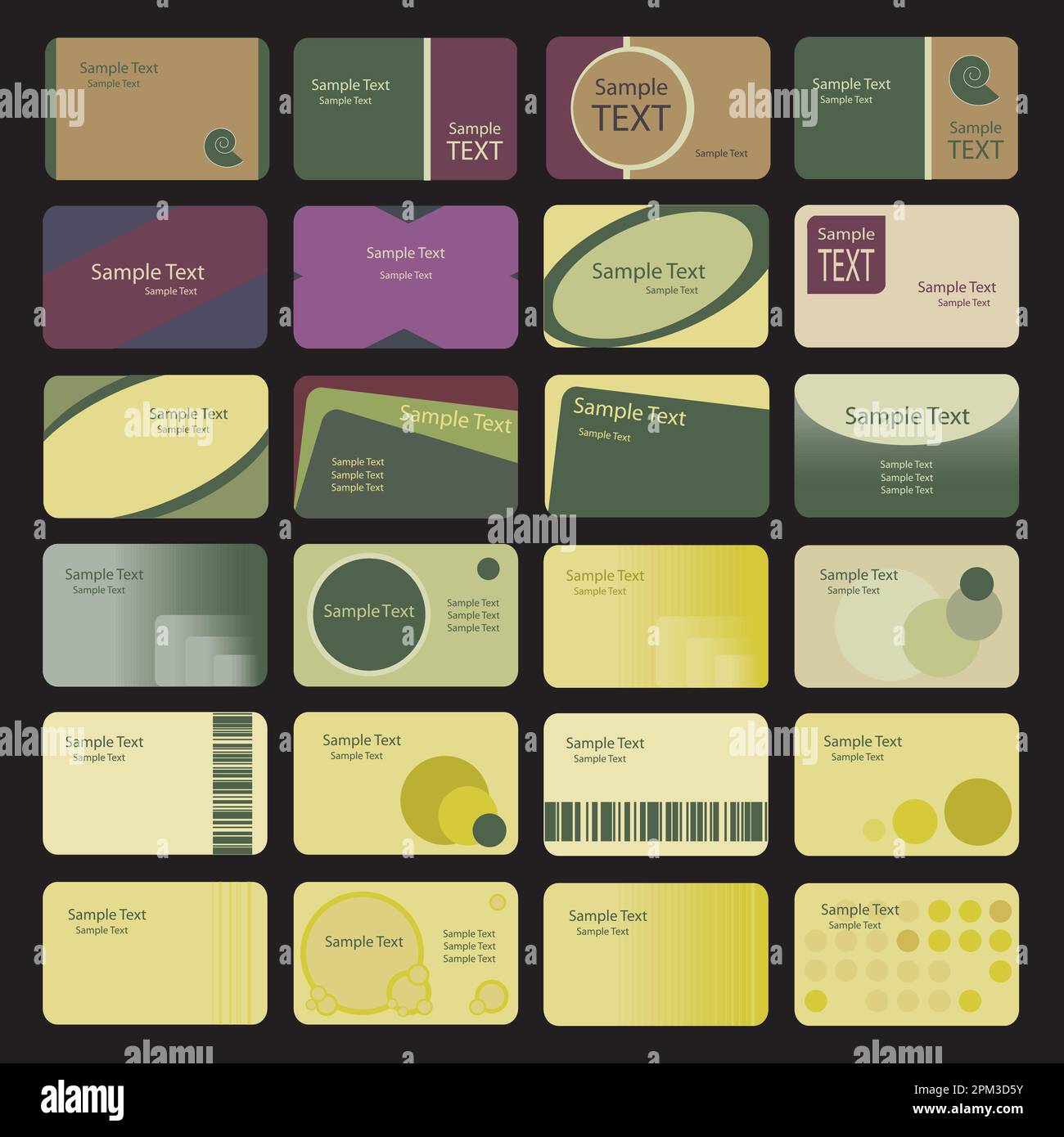 Collection of 24 Colorful Modern Styled Business or Invitation Cards ...